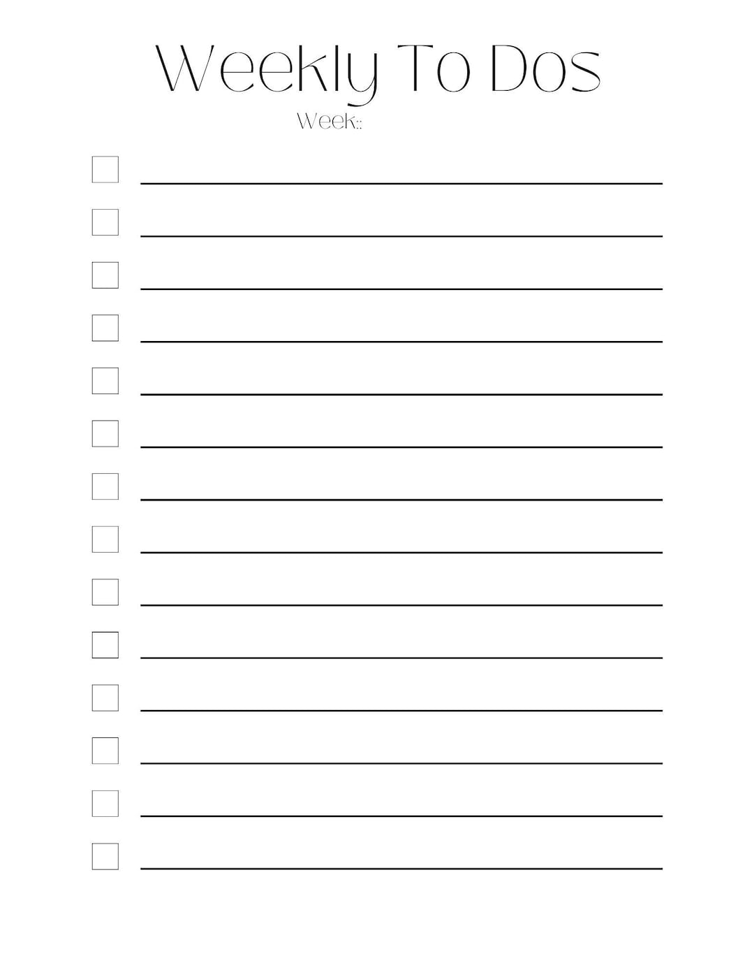 Digital Weekly Checklist, Goodnotes Weekly Checklist, iPad Weekly ...