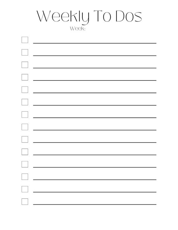 Digital Weekly Checklist Goodnotes Weekly Checklist Ipad - Etsy