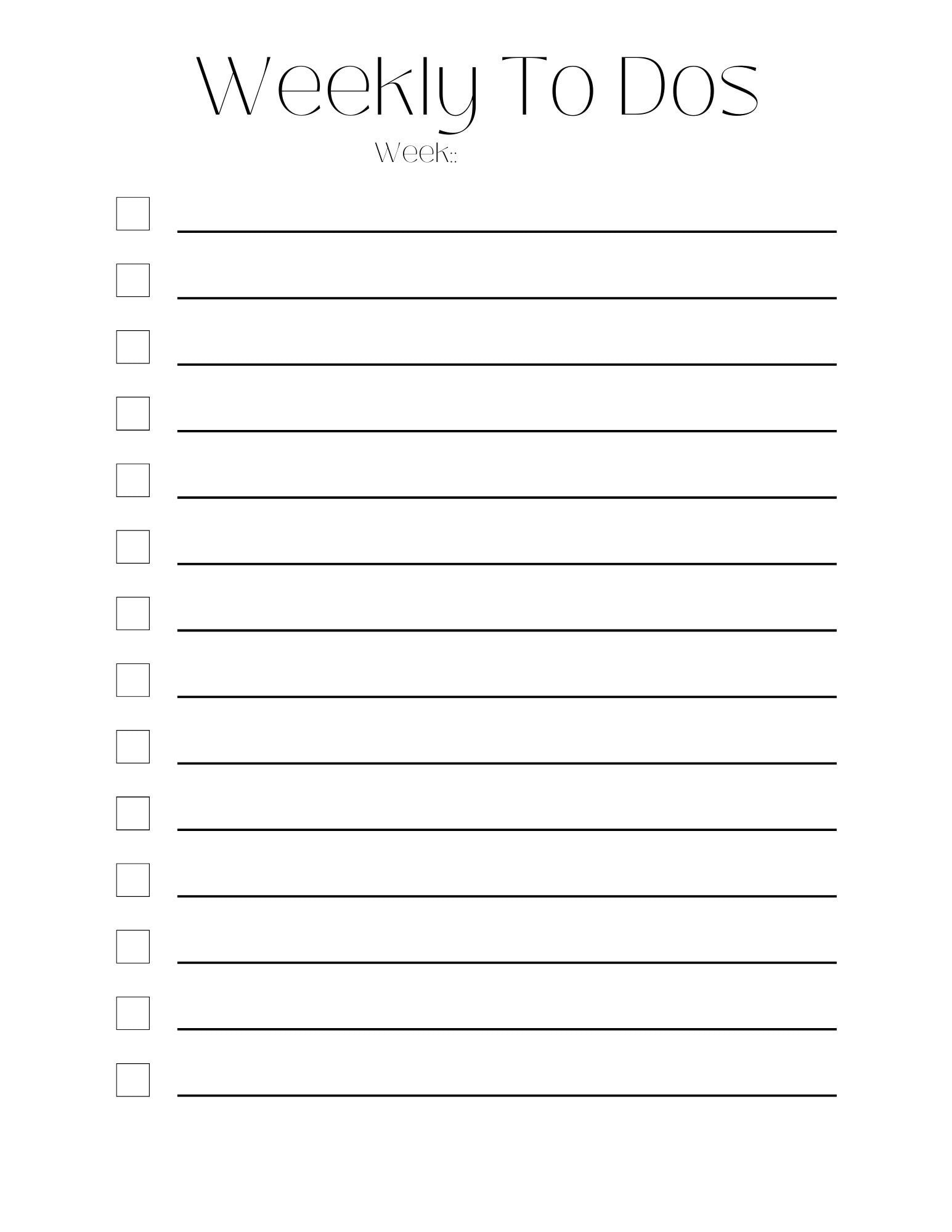 Digital Weekly Checklist, Goodnotes Weekly Checklist, iPad Weekly ...