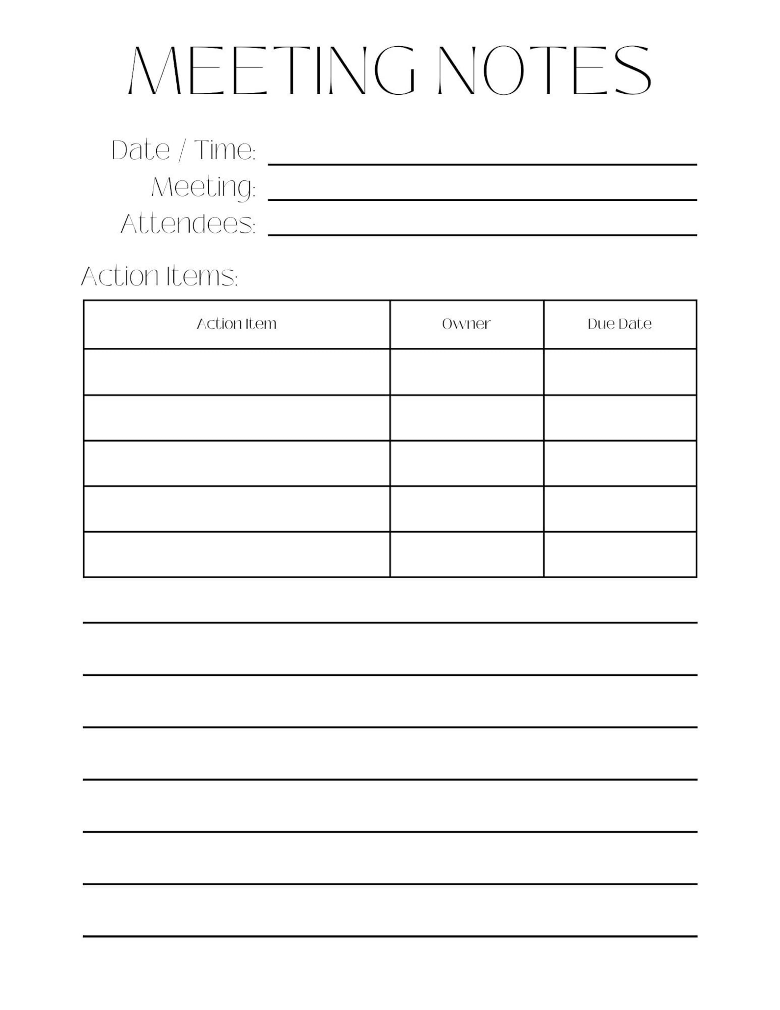 BUNDLE!! Digital Meetings Notes, Goodnotes Meeting Notes, iPad Meeting ...