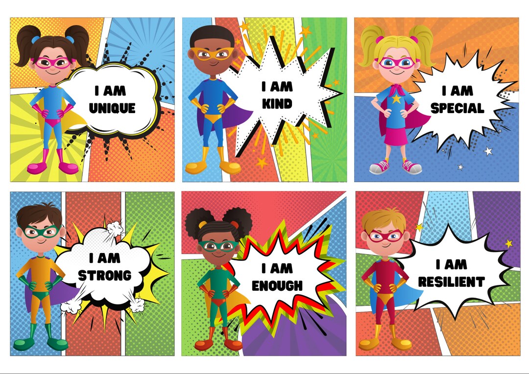 Super Hero Affirmations for Kids - Etsy