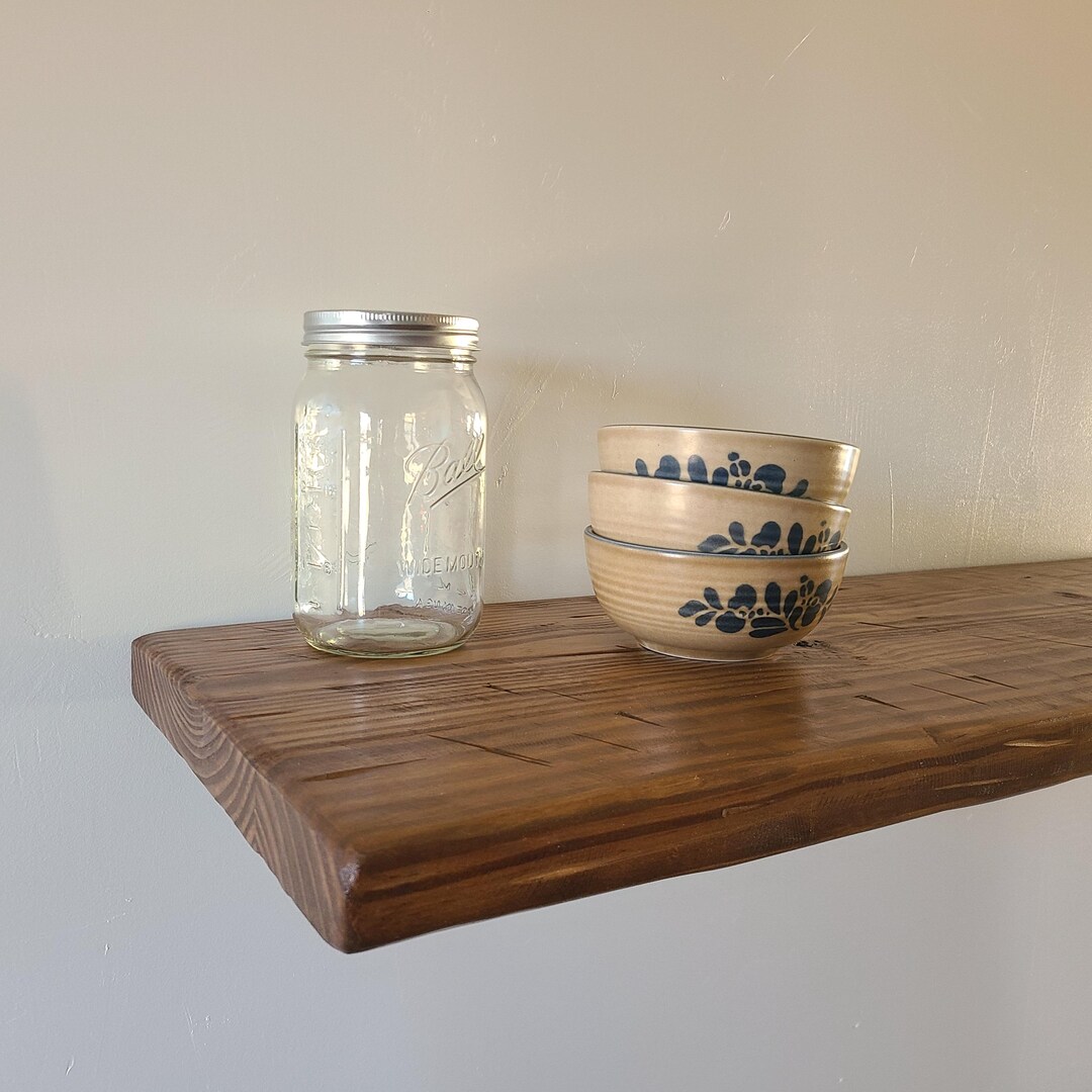 Farmhouse Floating Shelves, Heavy Duty, Hand-distressed, Solid Wood ...