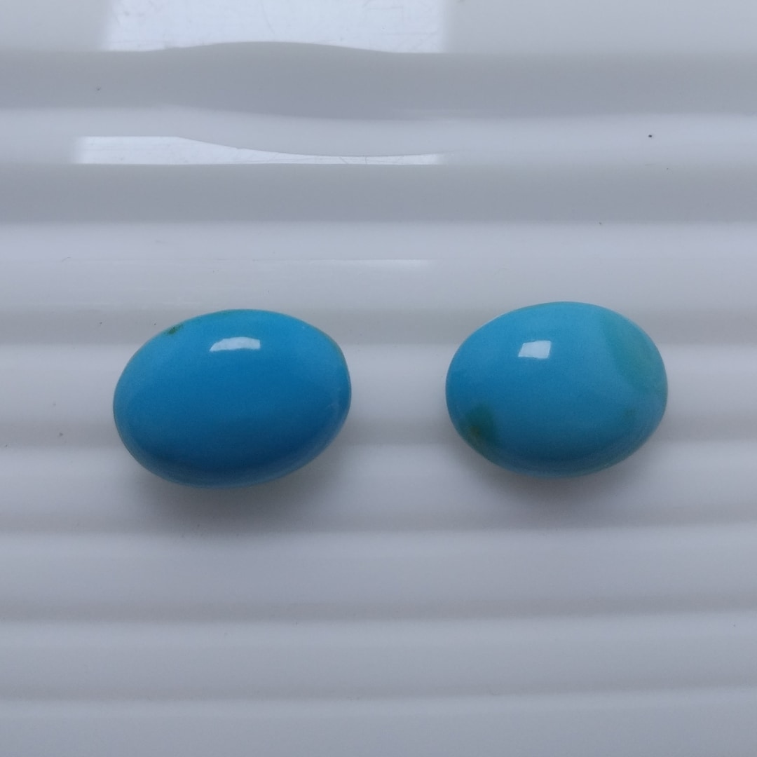 Sleeping Beauty Turquoise Bold Turquoise Oval Match Pair AAA ...