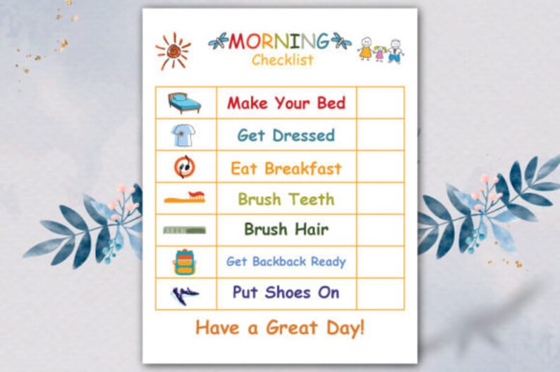 Kids Printable Routine Chart - Etsy