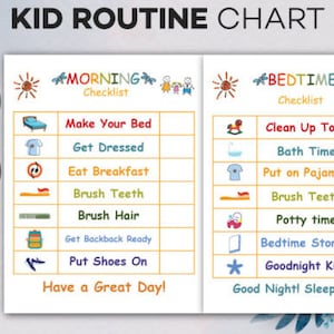 Kids Printable Routine Chart - Etsy