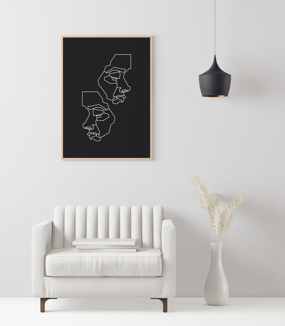 Printable Line Art Faces Printable Minimal Wall Art Abstract - Etsy