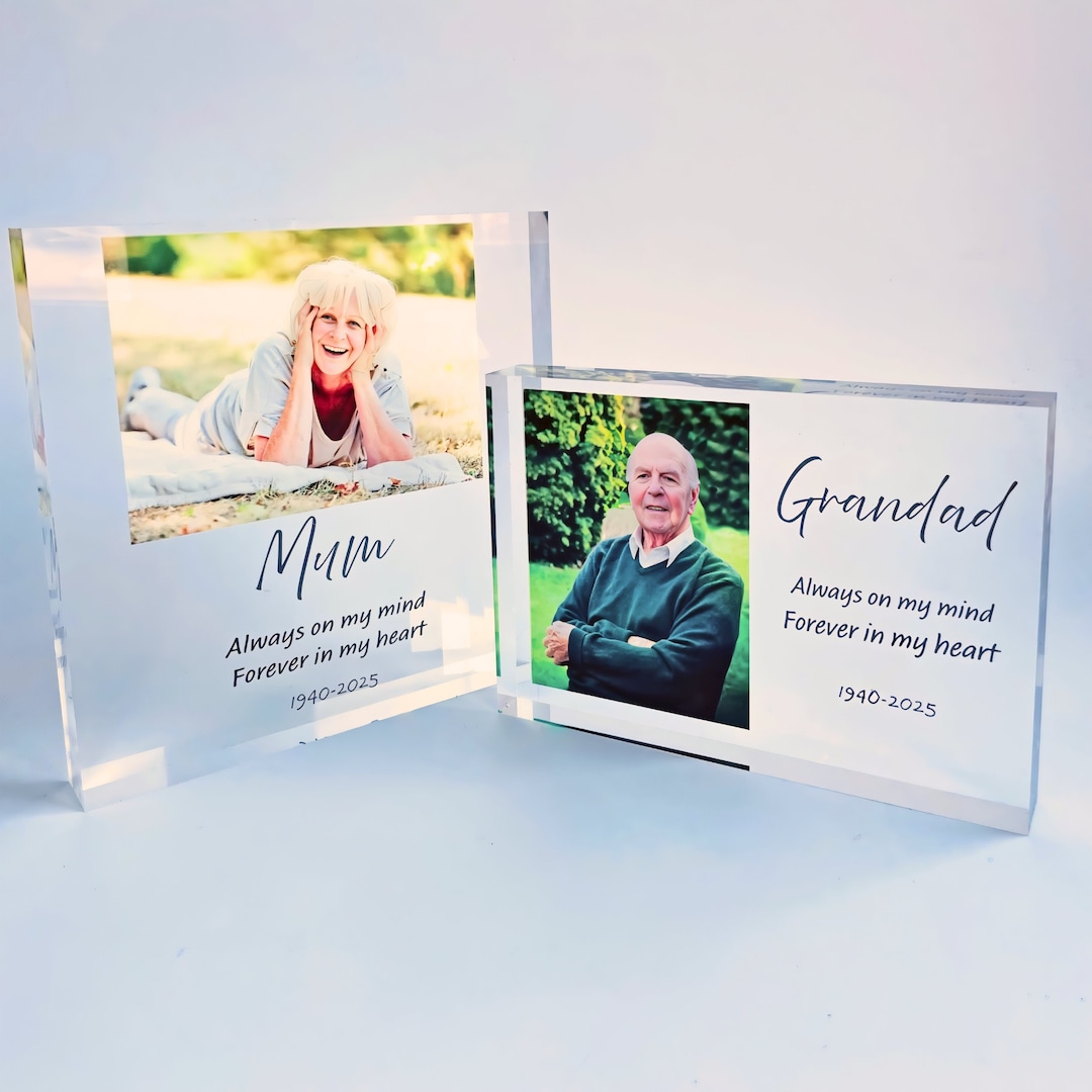 Personalised Memorial Gift - Custom Photo Plaque Keepsake for Friends ...