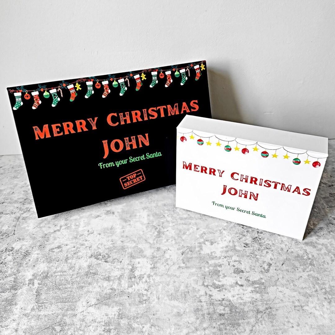 Personalised Secret Santa Gift Box, Custom Secret Santa Box, Luxury ...