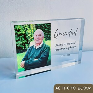 Personalised Memorial Gift - Custom Photo Plaque Keepsake for Friends ...