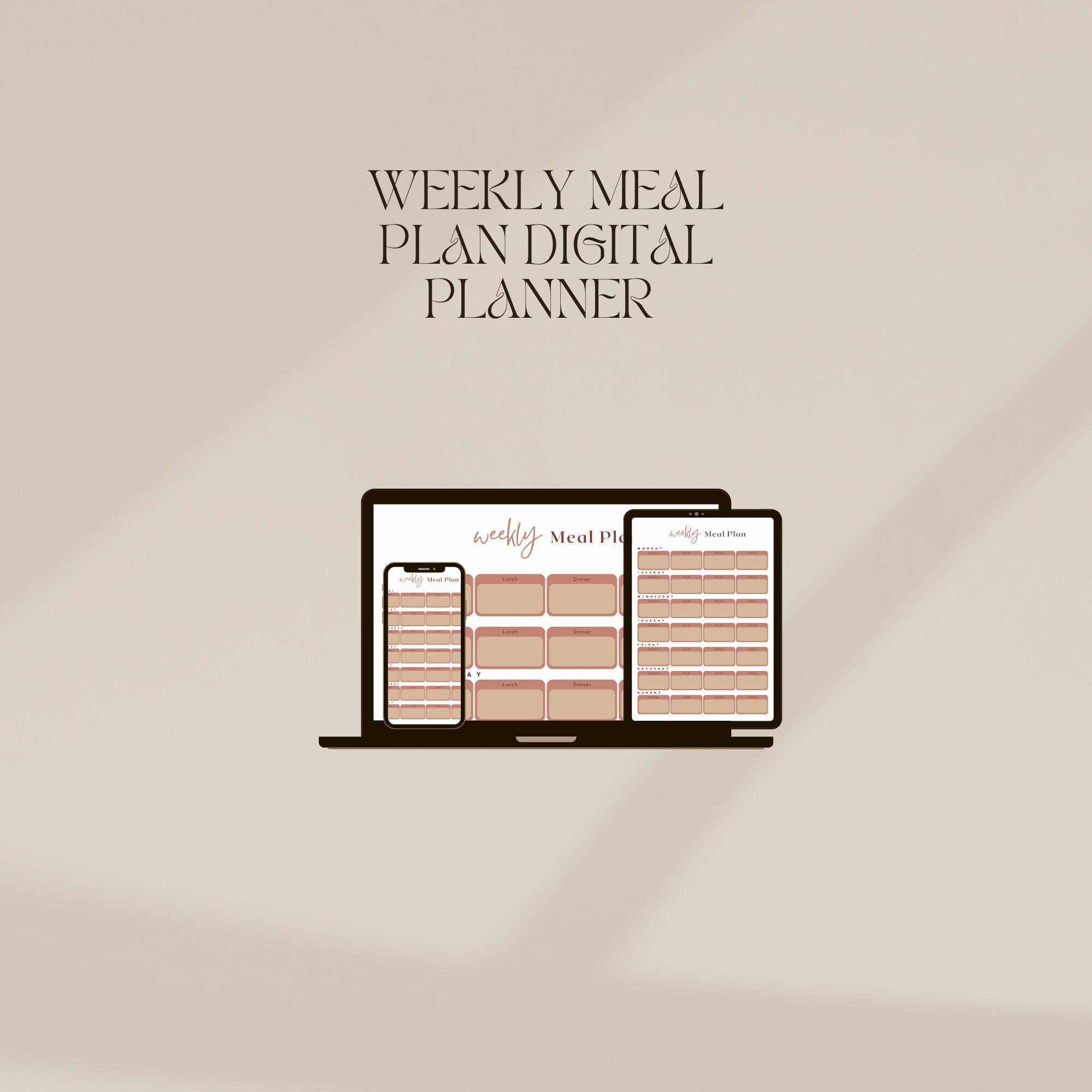 Weekly Digital Meal Plan Calendar Goodnotes or Printable Meal - Etsy