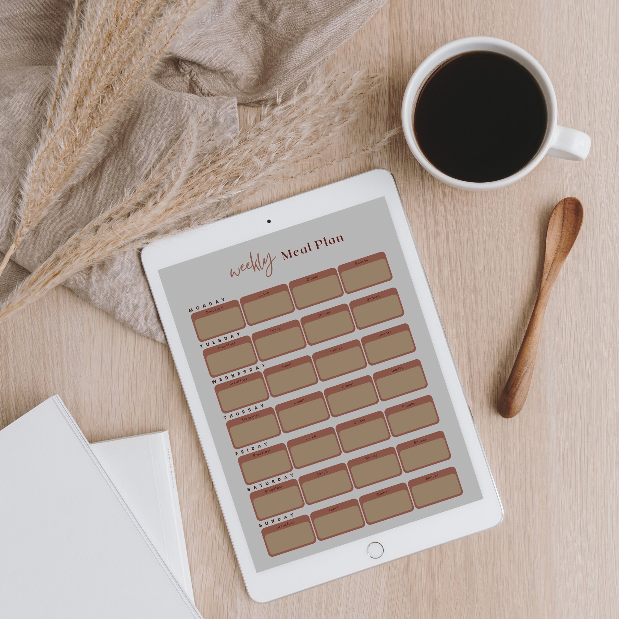 Weekly Digital Meal Plan Calendar, Goodnotes or Printable Meal Planner ...