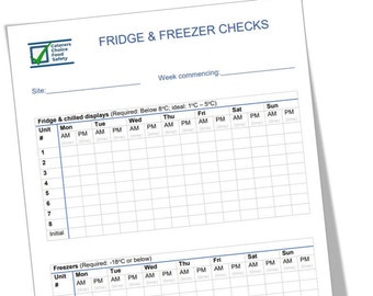 Temperature Log, Daily Refrigerator INSTANT DOWNLOAD, Printable ...