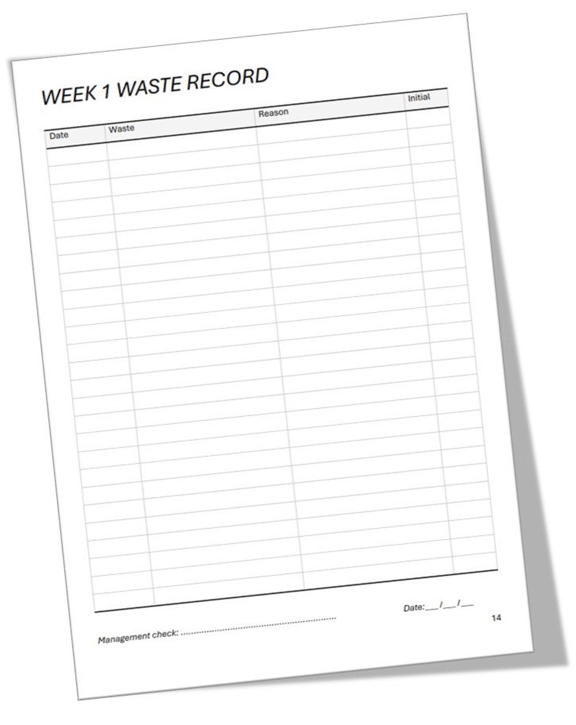 FSMH Food Hygiene Diary - Cafes & Coffee Shops, HACCP Form, Restaurant ...