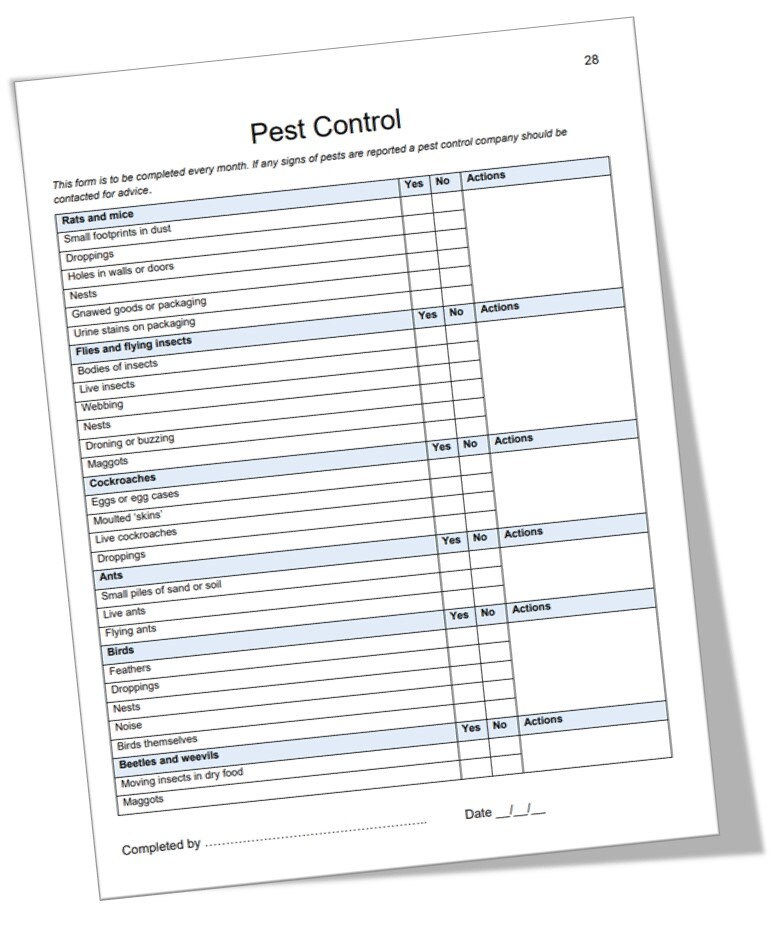 CCFS Food Hygiene Diary for Home Bakers, HACCP Form, Food Safety, Food ...