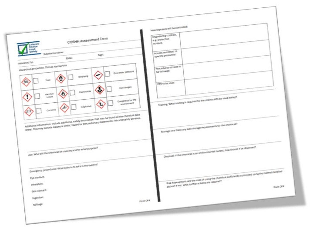 COSHH Assessment Form - Etsy UK