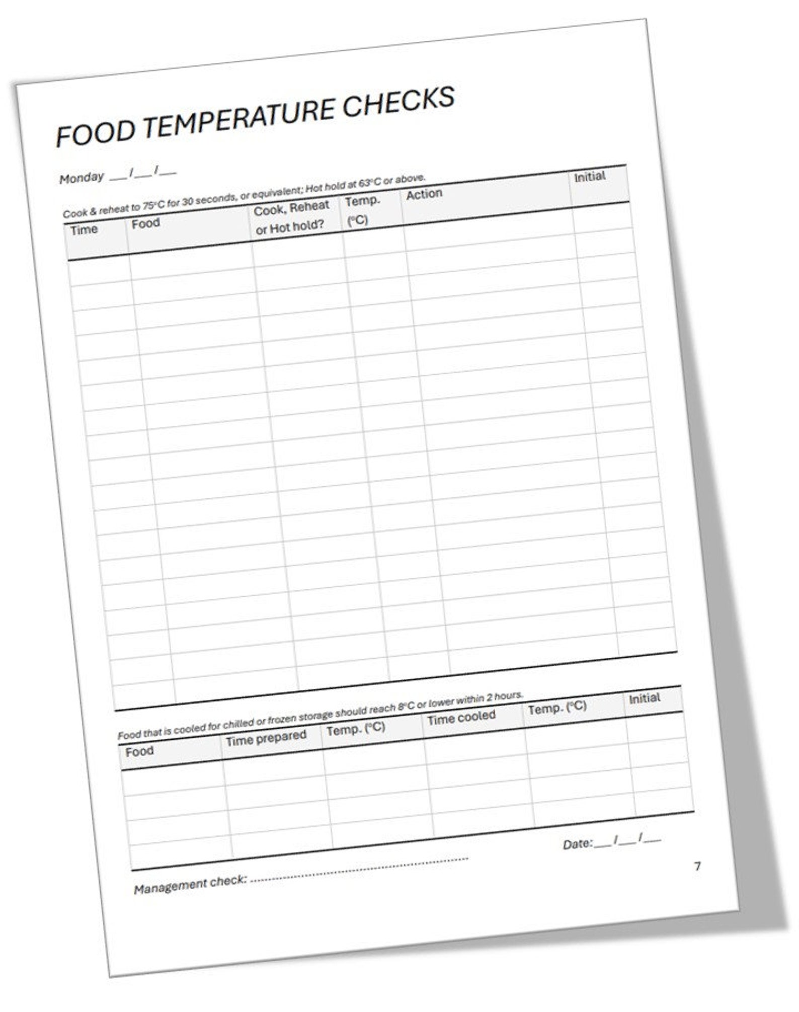 FSMH Food Hygiene Diary - Cafes & Coffee Shops, HACCP Form, Restaurant ...