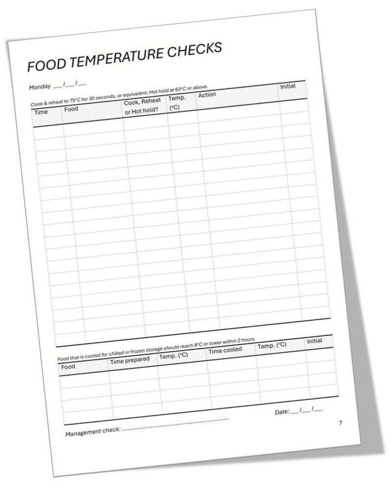 FSMH Food Hygiene Diary - Cafes & Coffee Shops, HACCP Form, Restaurant ...