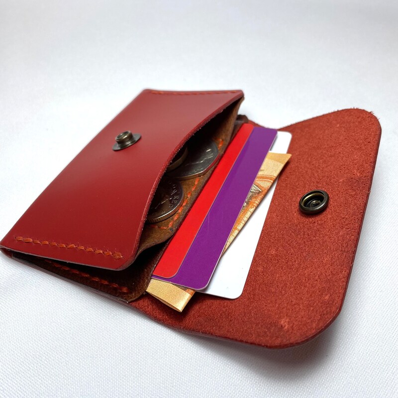 Red Leather Wallet - Etsy