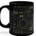 Circuit Board Mug - Think, Black Ceramic Coffee Mug, It Gift, Computer ...