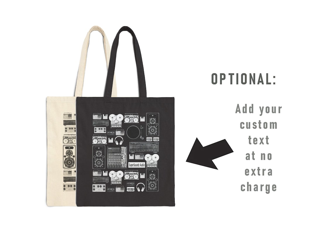 Retro Music Gear Tote Bag, Sound Engineer Gift, Personalized Music Tote ...