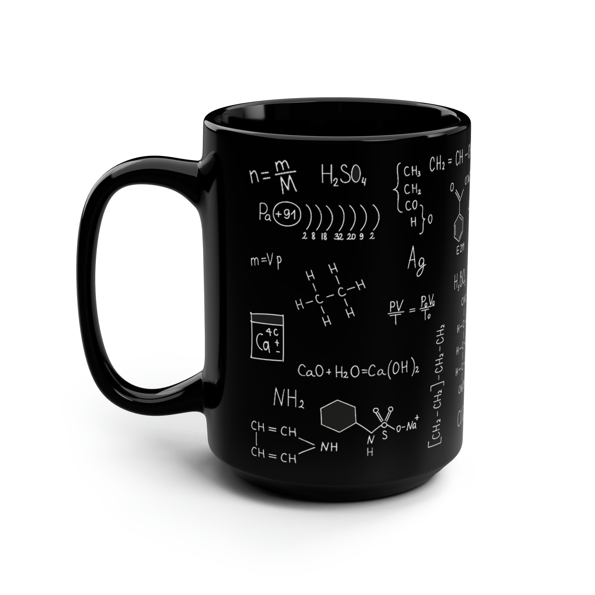 Chemistry Mug, Science Gift, Chemical Engineering, Black Ceramic ...