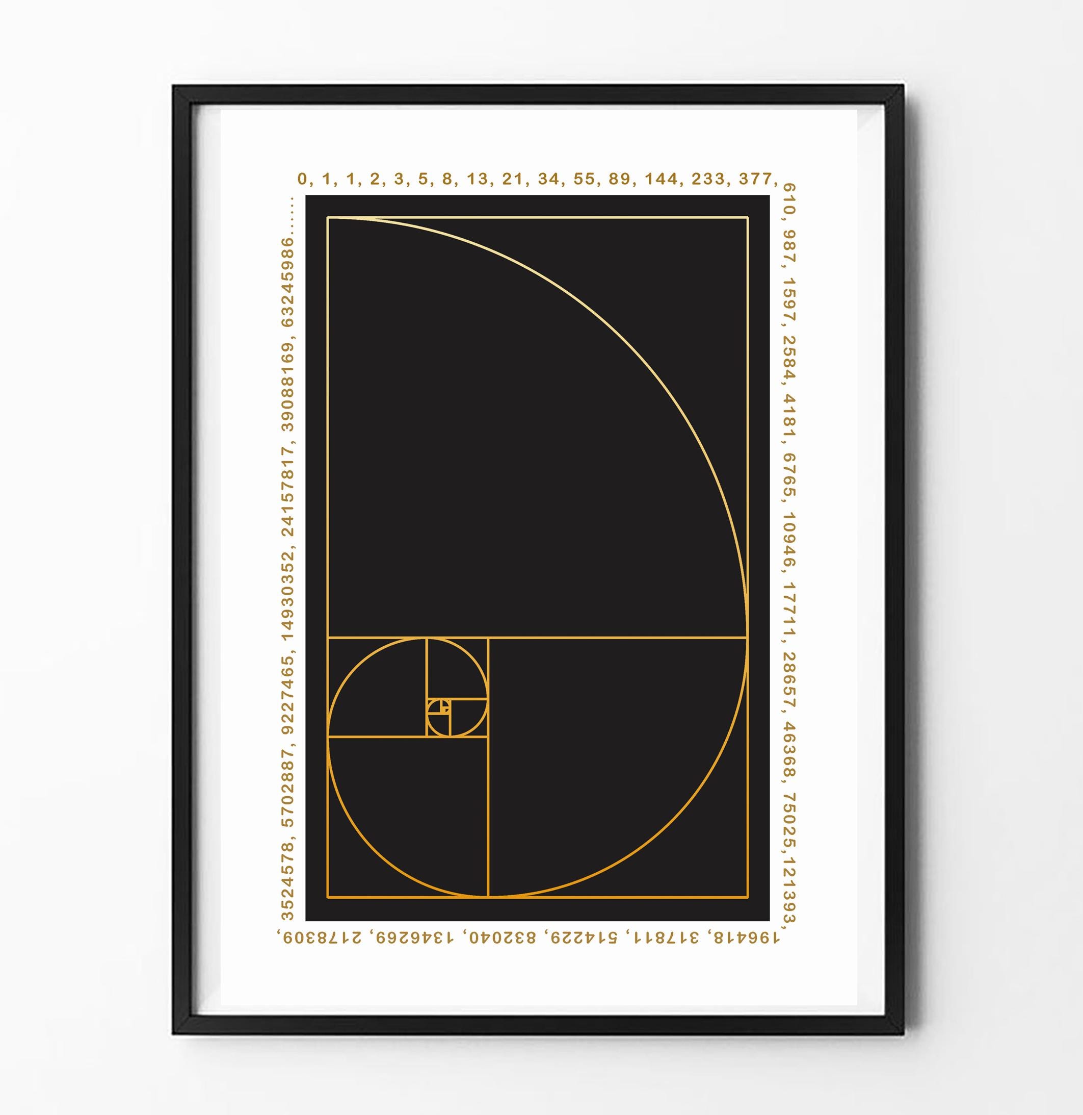 Math Art Print - Fibonacci Spiral, Golden Ratio Print, Mathematician ...