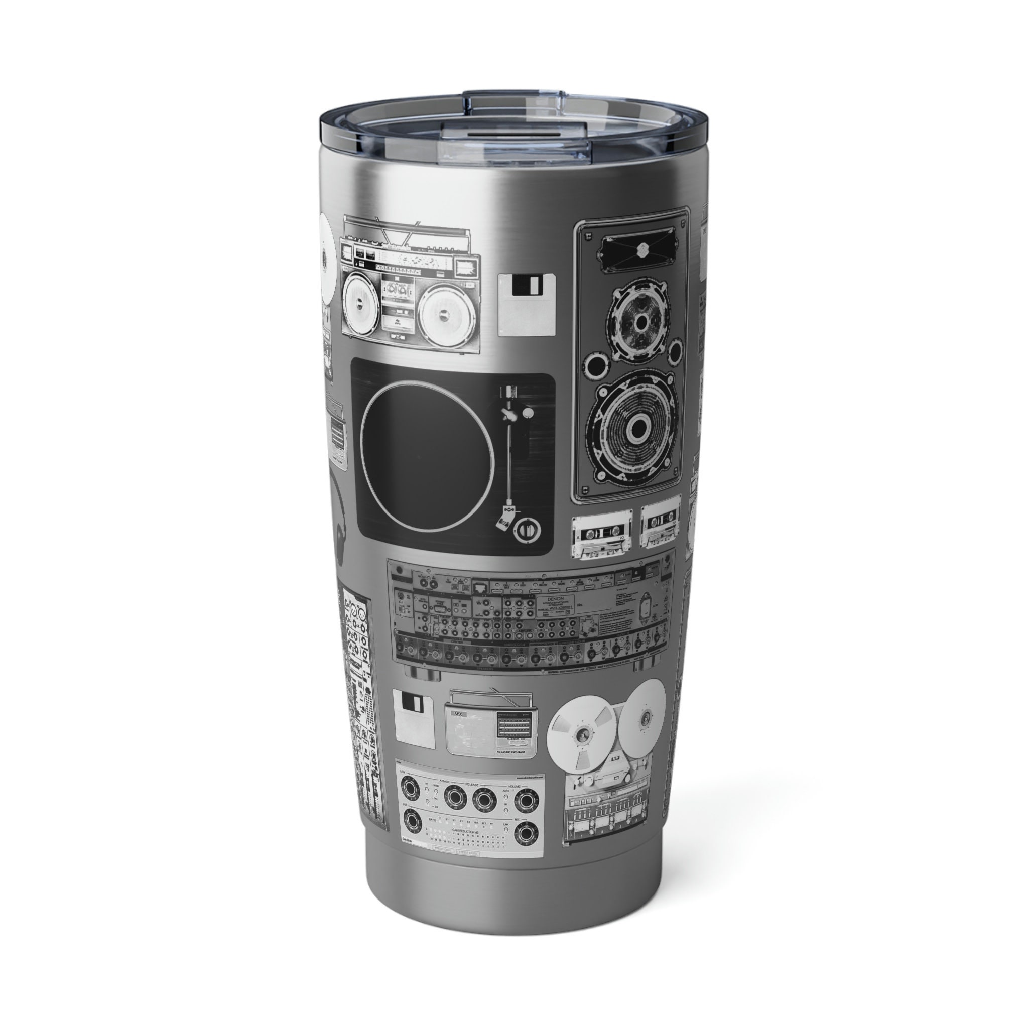 Retro Music Gear Tumbler, Stainless Steel, Dj Gift, Sound Engineer Mug ...