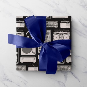 Retro Music Gear Wrapping Paper Music Gift Black & White - Etsy