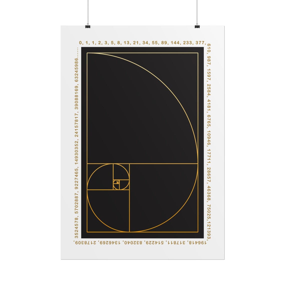 Math Art Print - Fibonacci Spiral, Golden Ratio Print, Mathematician ...