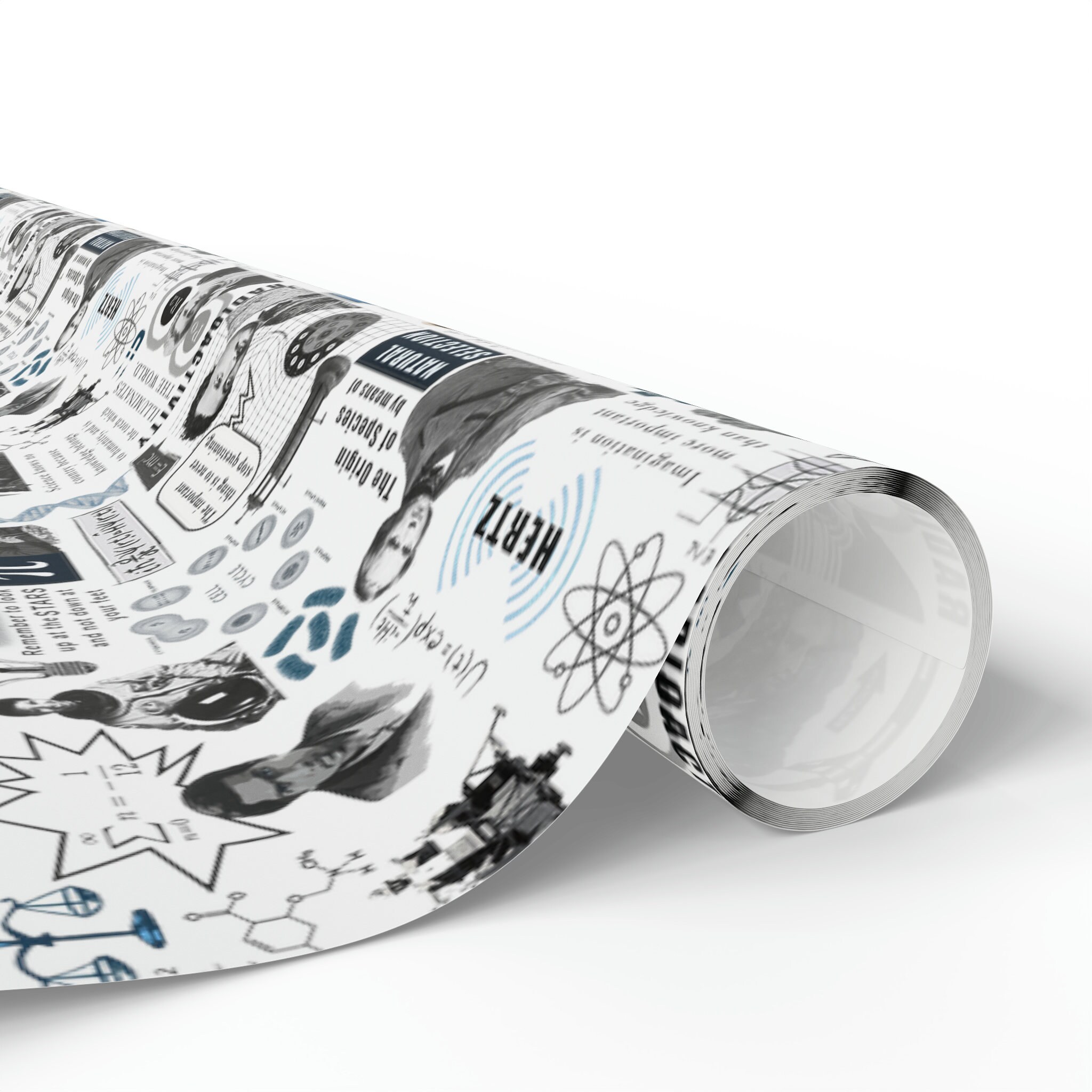 History of Science Collage Wrapping Paper, Physics Chemistry Biology - Etsy