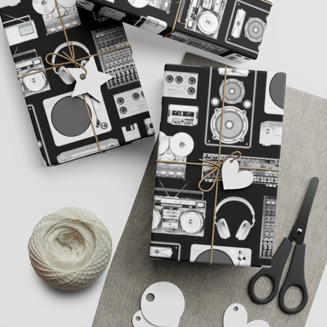 Retro Music Gear Wrapping Paper Music Gift Black & White - Etsy