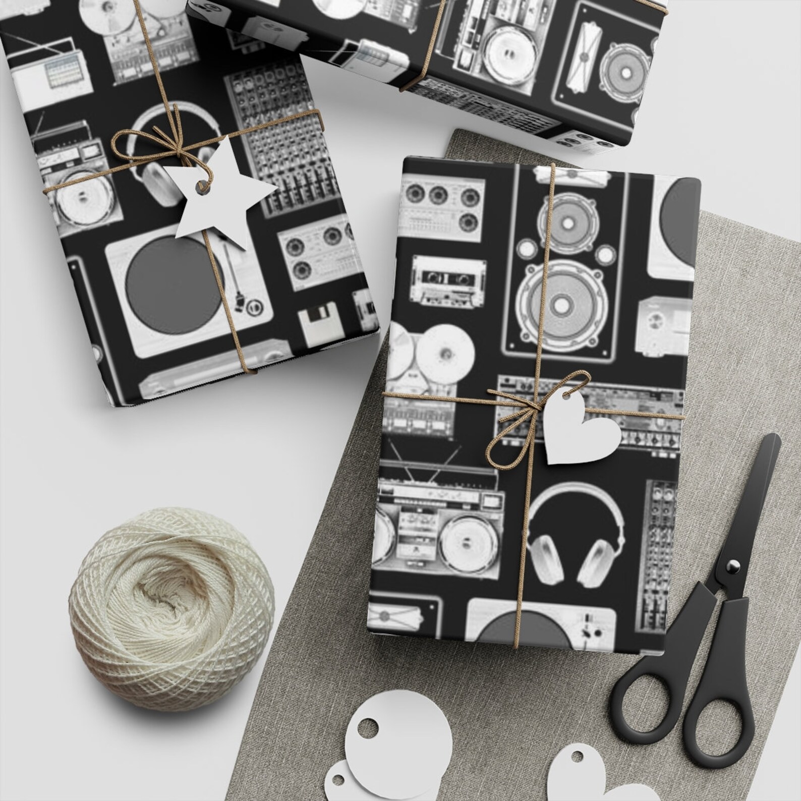 Retro Music Gear Wrapping Paper Music Gift Black & White - Etsy