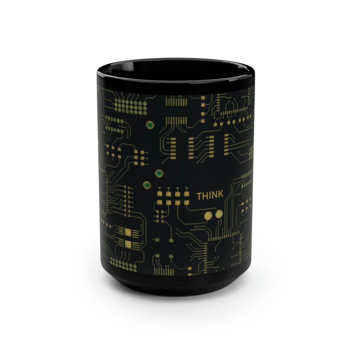 Think Circuit Board Mug - Black Ceramic IT Gift - Etsy