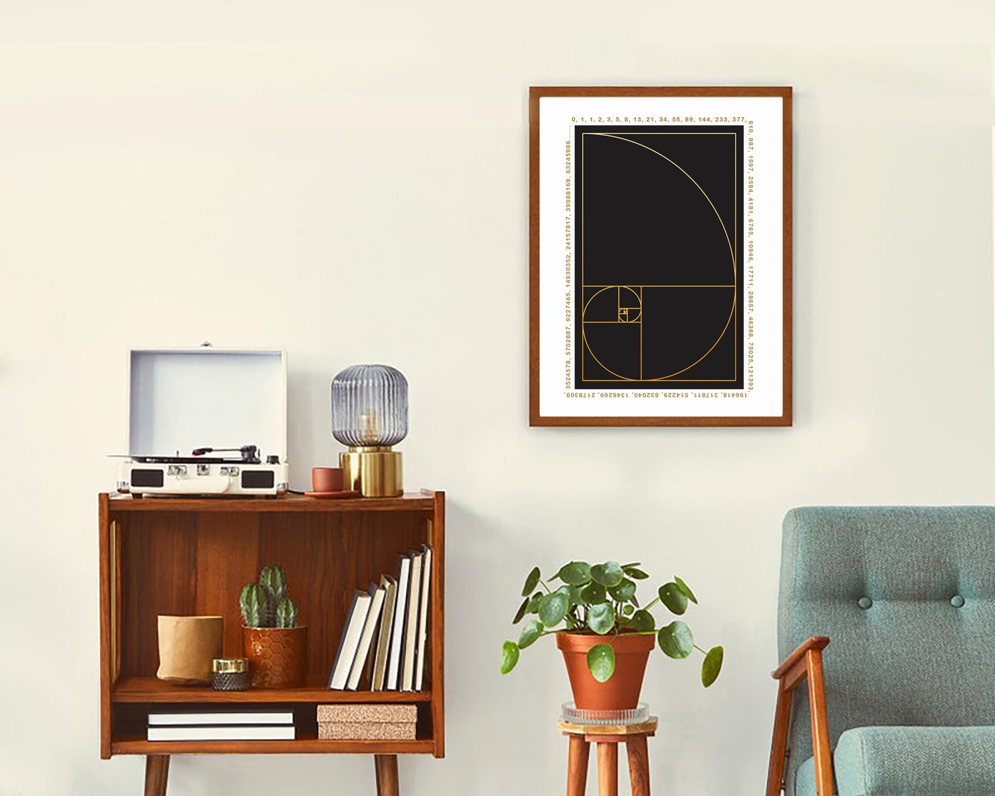 Math Art Print - Fibonacci Spiral, Golden Ratio Print, Mathematician ...