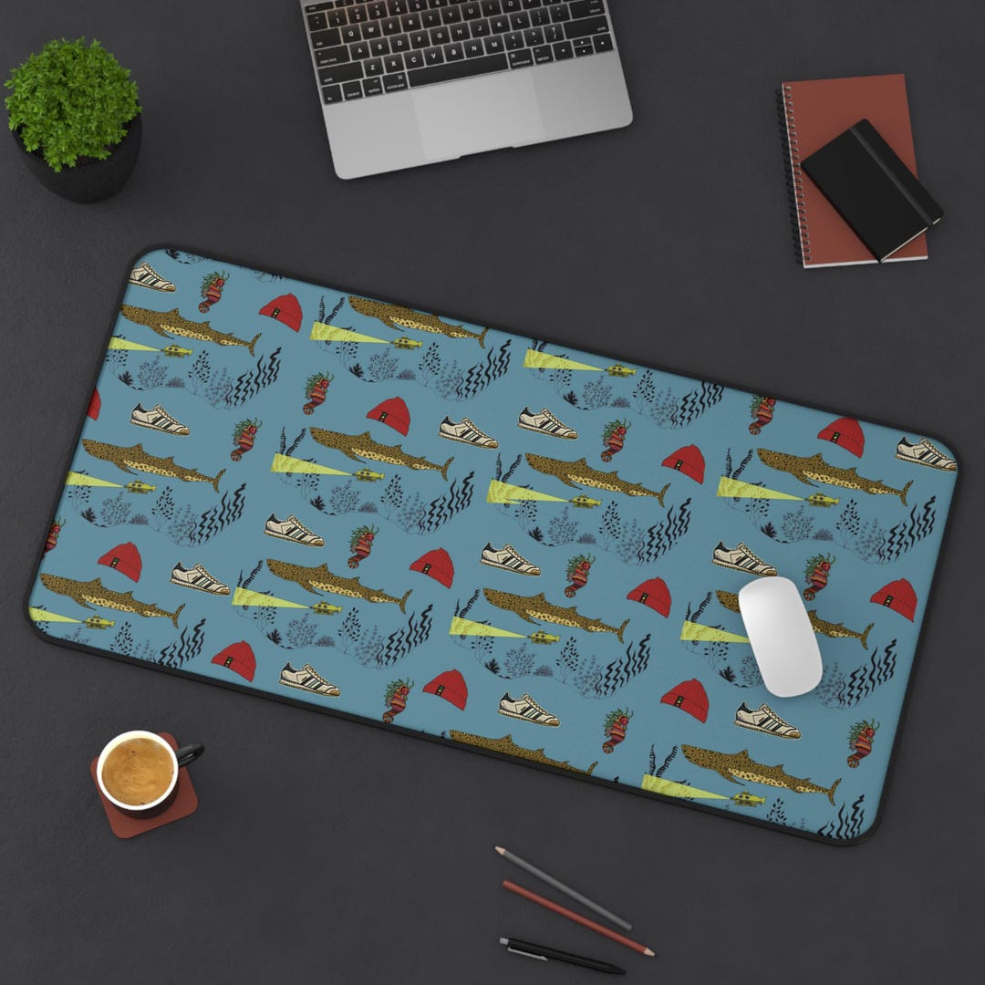 The Life Aquatic Desk Mat Team Zissou, Wes Anderson Gift, Gaming Mouse ...