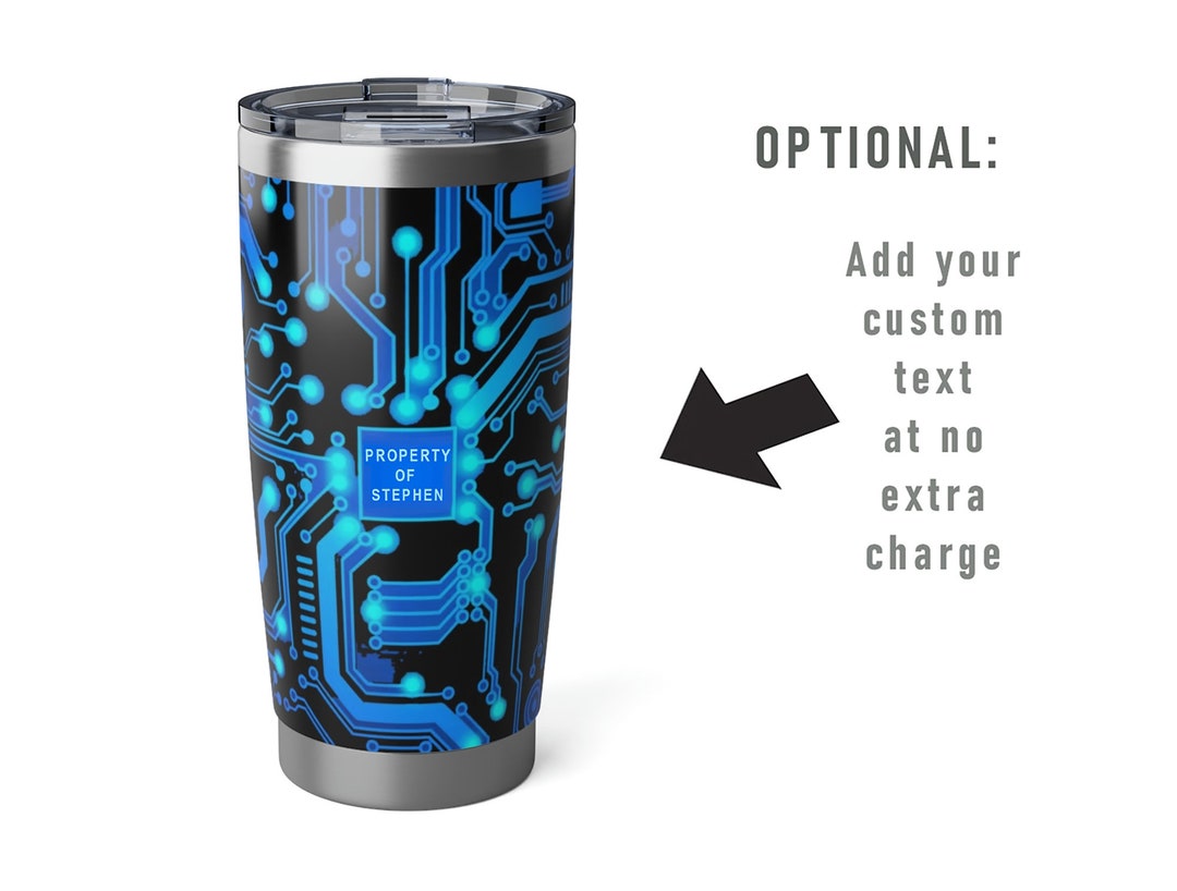 Blue Circuit Board Tumbler, Personalized Stainless Steel Travel Mug - Etsy