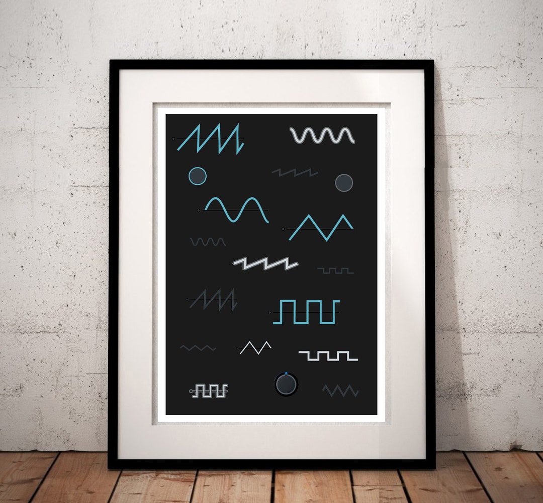 Synthesizer Waveforms Poster, Recording Studio Art, Music Gift, Synth ...