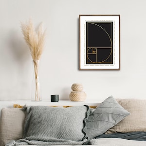 Math Art Print - Fibonacci Spiral, Golden Ratio Print, Mathematician ...