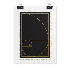 Math Art Print - Fibonacci Spiral, Golden Ratio Print, Mathematician ...
