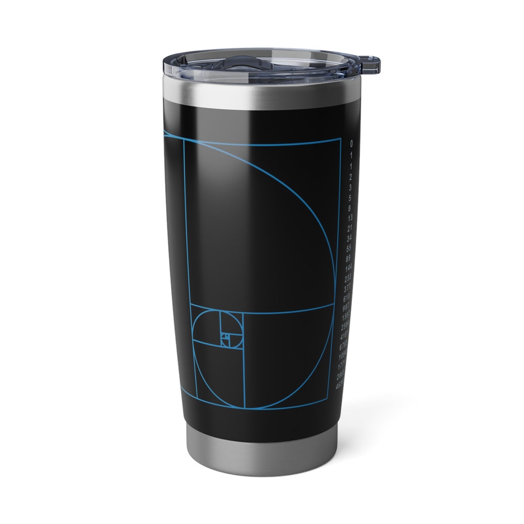 Math Tumbler - Fibonacci Spiral, Fibonacci Mug, Stainless Steel Math ...