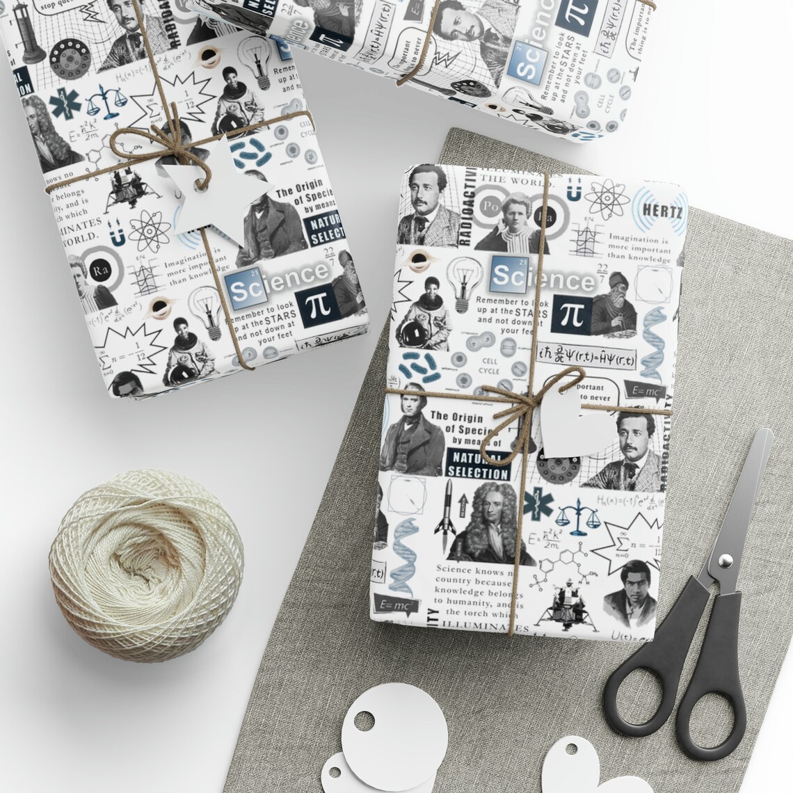 History of Science Collage Wrapping Paper, Physics Chemistry Biology - Etsy