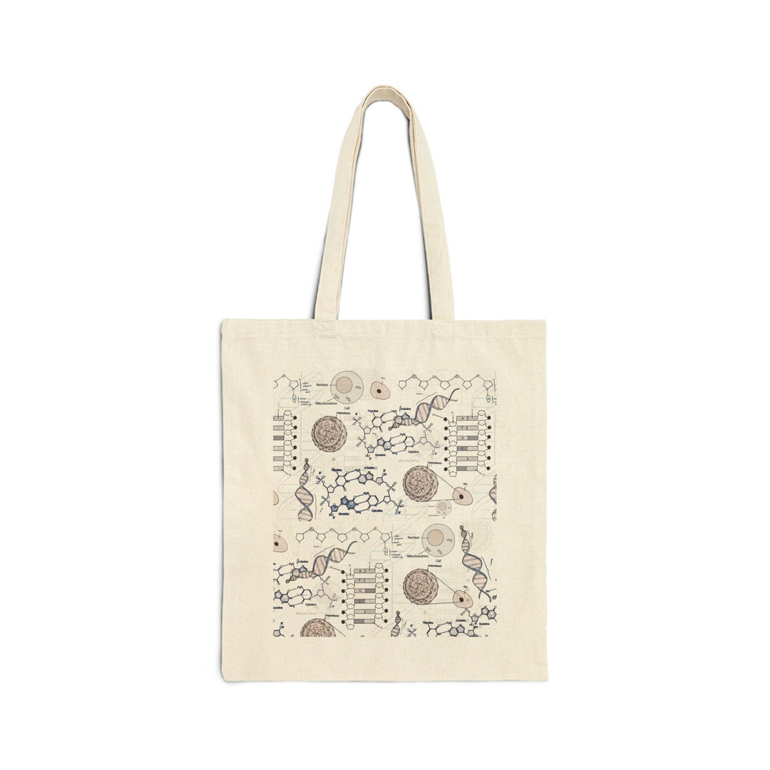 Biology Tote Bag, DNA Gift, Genetics Tote, Science Gift, Cotton Canvas ...