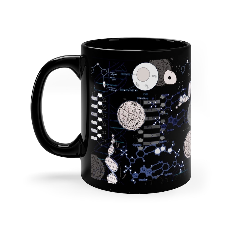 Biology DNA Mug, Genetics Science Gift, Black Ceramic Coffee Mug - Etsy