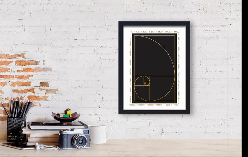 Math Art Print - Fibonacci Spiral, Golden Ratio Print, Mathematician ...