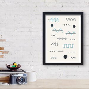 Synthesizer Waveforms Poster, Recording Studio Art, Music Gift, Synth ...