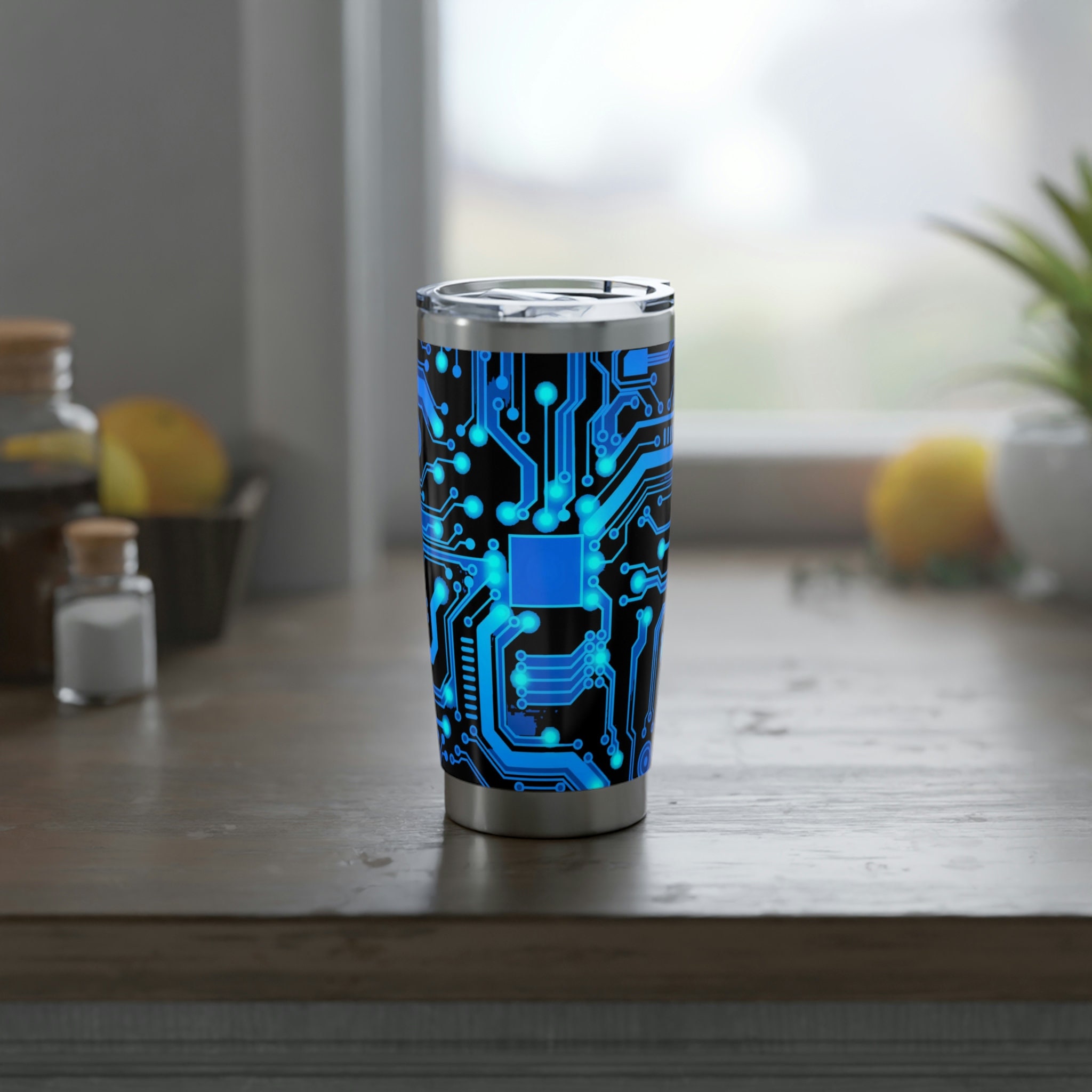 Blue Circuit Board Tumbler, Circuit Board Travel Mug, It Gift, Computer ...