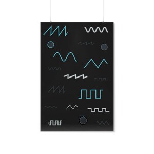 Synthesizer Waveforms Poster, Recording Studio Art, Music Gift, Synth ...