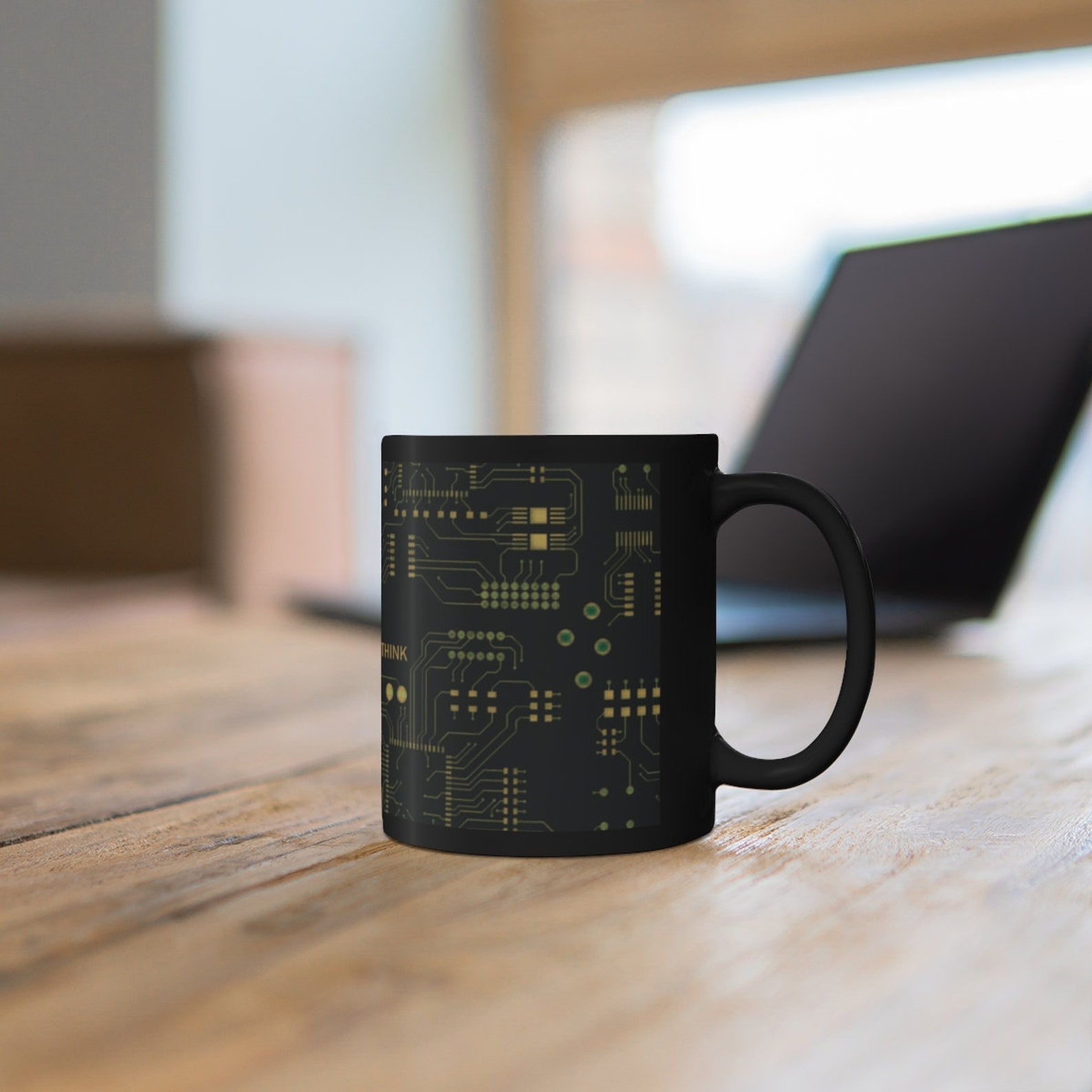 Think Circuit Board Mug - Black Ceramic IT Gift - Etsy