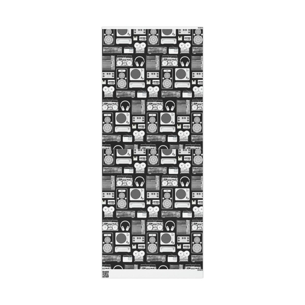Retro Music Gear Wrapping Paper, Music Gift, Black & White Gift Wrap ...
