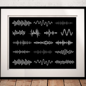 Sound Waves Print, Music Studio Art, Dj Poster, Sound Room Decor, Audio ...
